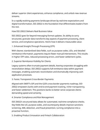 More Than Compliance: ISO 20022 as the Backbone of Bank Modernization | DOCX