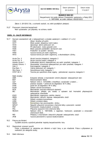 Banko 500 sc cz msds for 2017 | DOCX