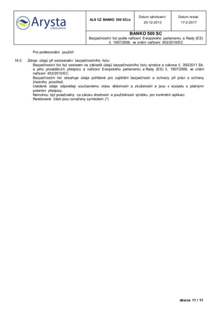 Banko 500 sc cz msds for 2017 | DOCX