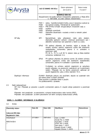 Banko 500 sc cz msds for 2017 | DOCX