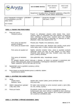 Banko 500 sc cz msds for 2017 | DOCX