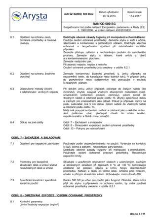 Banko 500 sc cz msds for 2017 | DOCX
