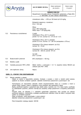 Banko 500 sc cz msds for 2017 | DOCX