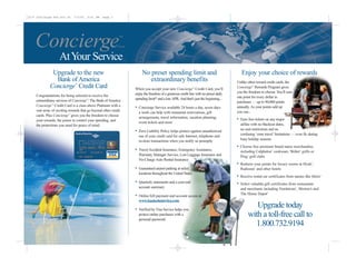 Bank Of America Concierge Card Package Brochure | PDF | Credit Cards ...