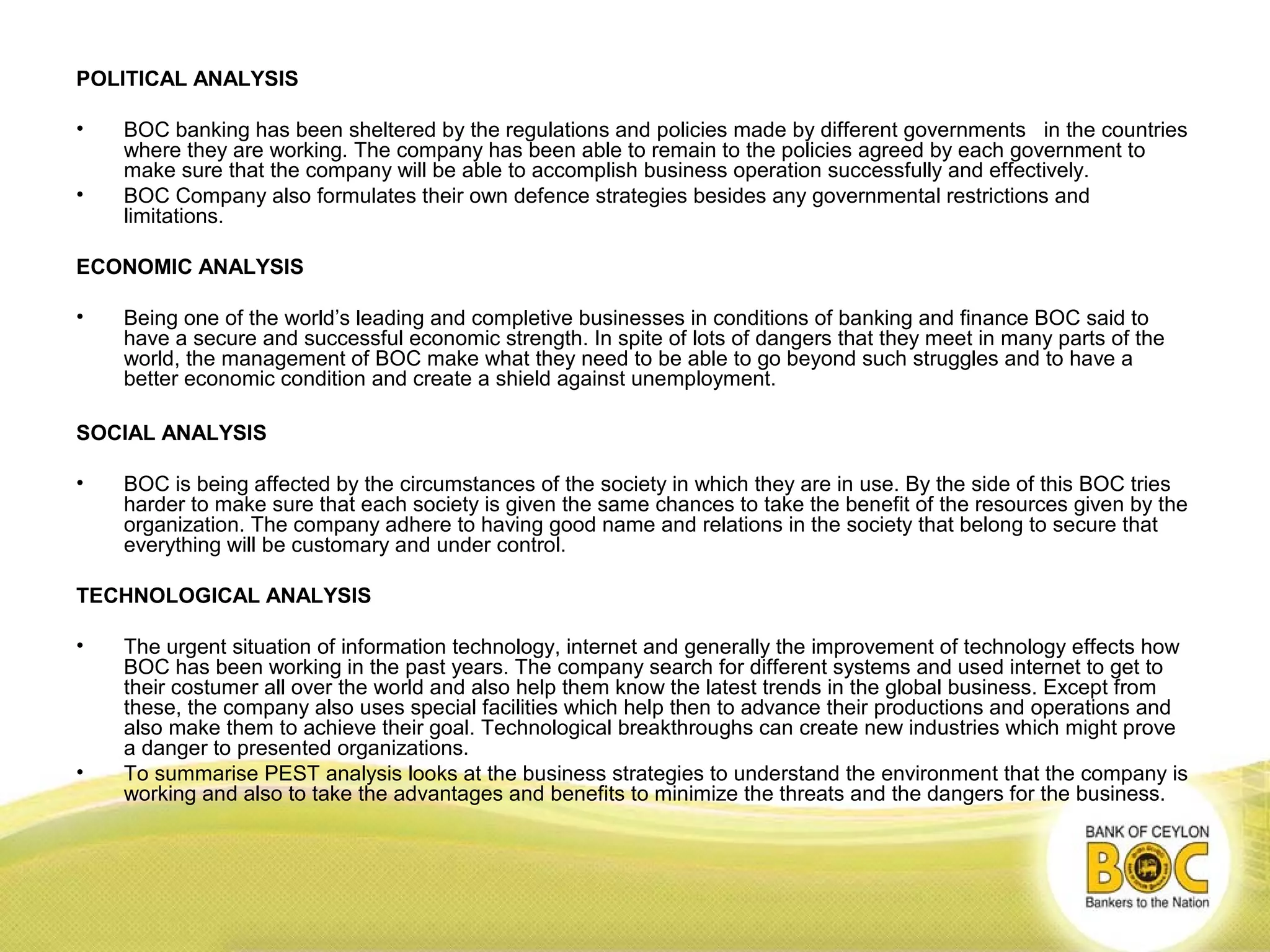 Bank of ceylon Strategy Analysis | PPT