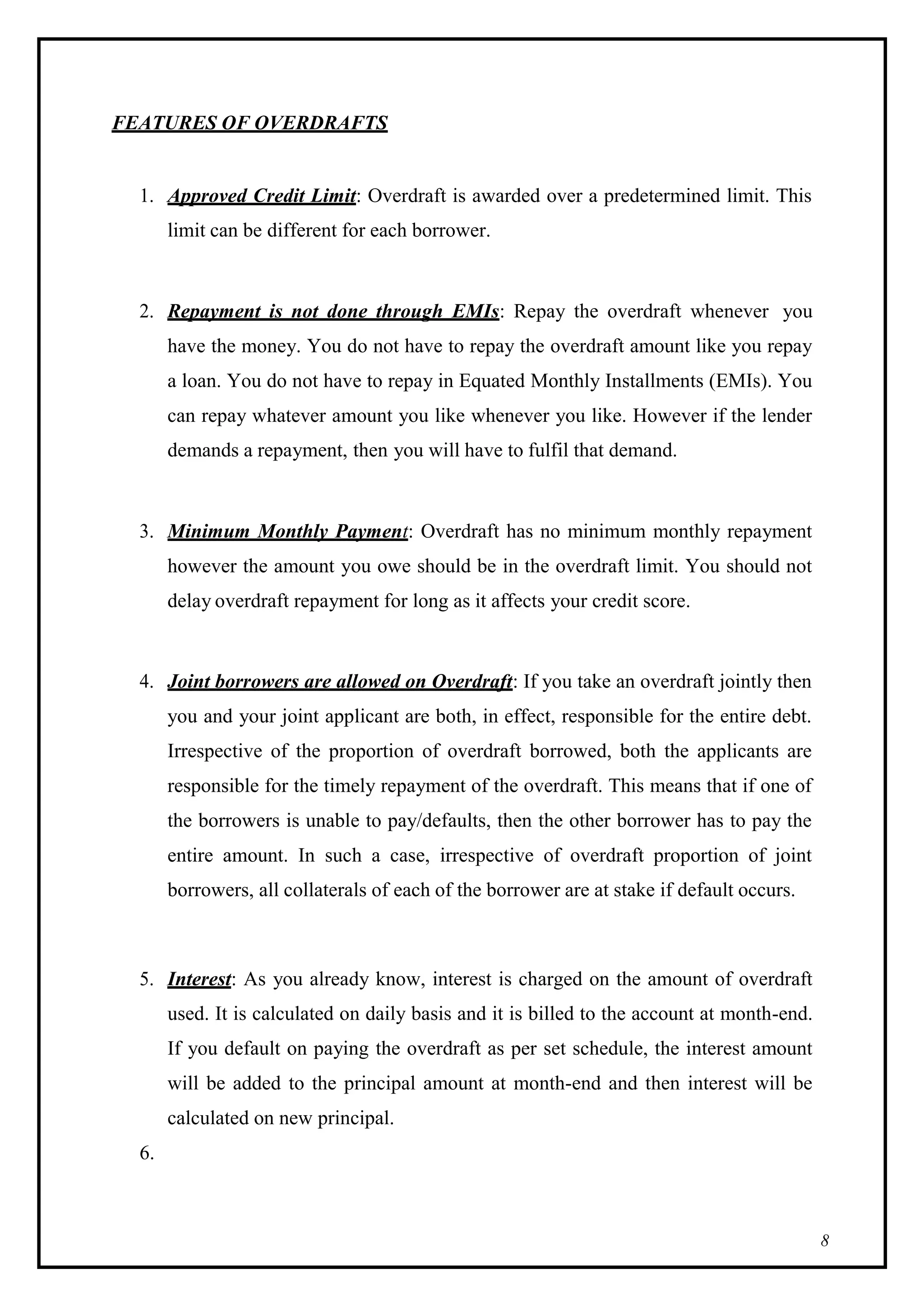 BANK OVERDRAFT | PDF