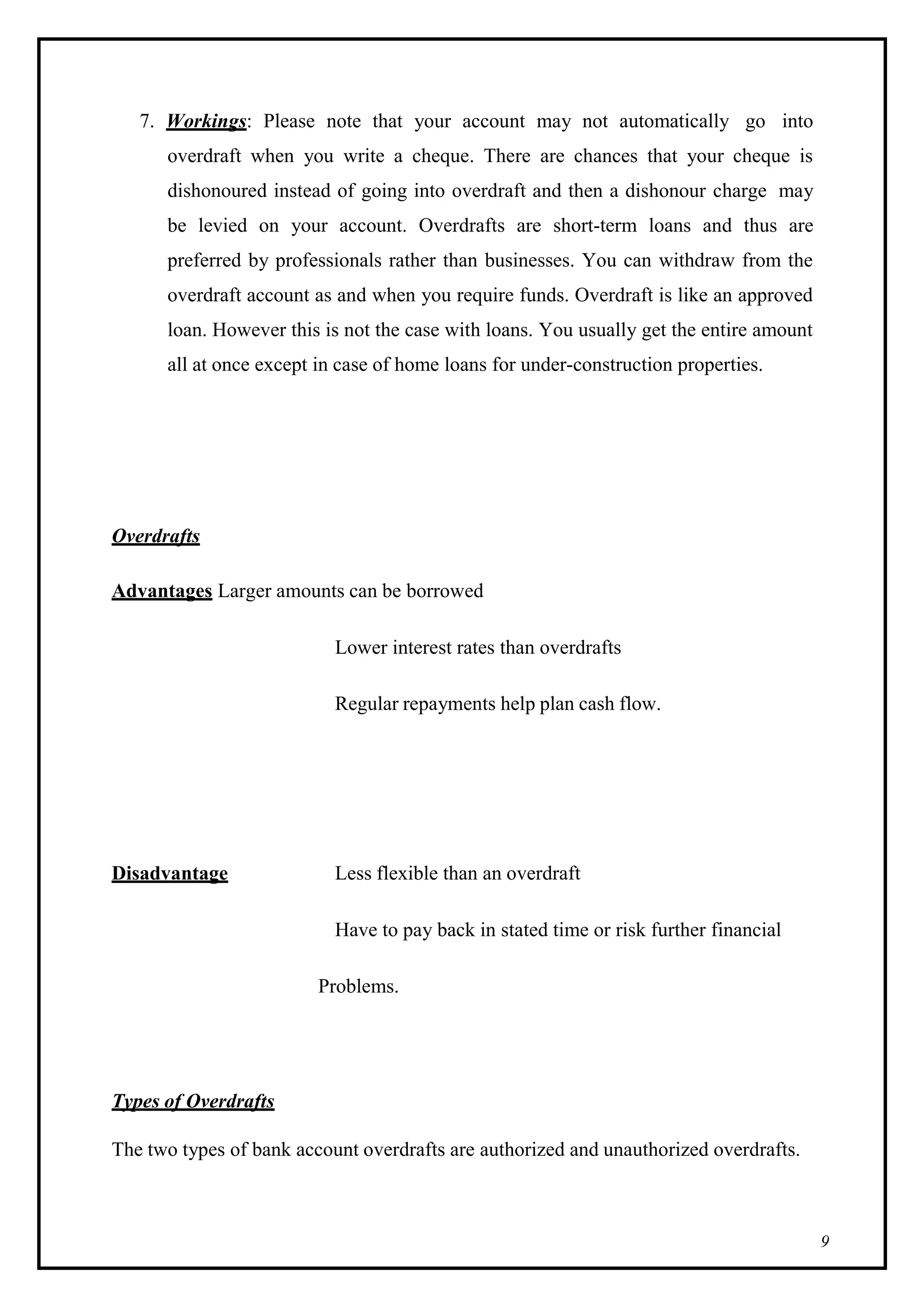 BANK OVERDRAFT | PDF