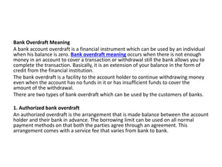 Bank Overdraft Meaning | PPTX