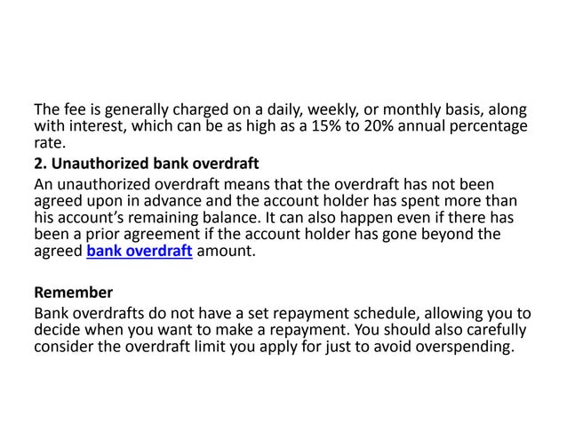 Bank Overdraft Meaning | PPTX