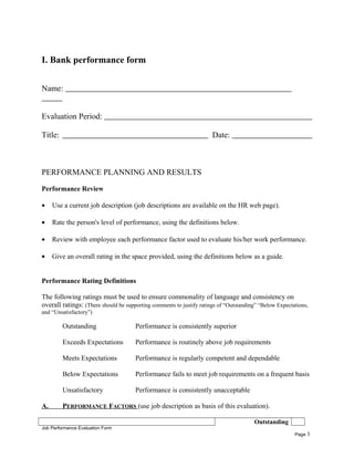 Bank performance appraisal | DOC
