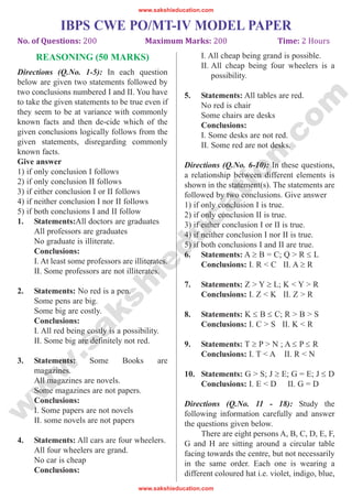 Bank po modelpaper | PDF