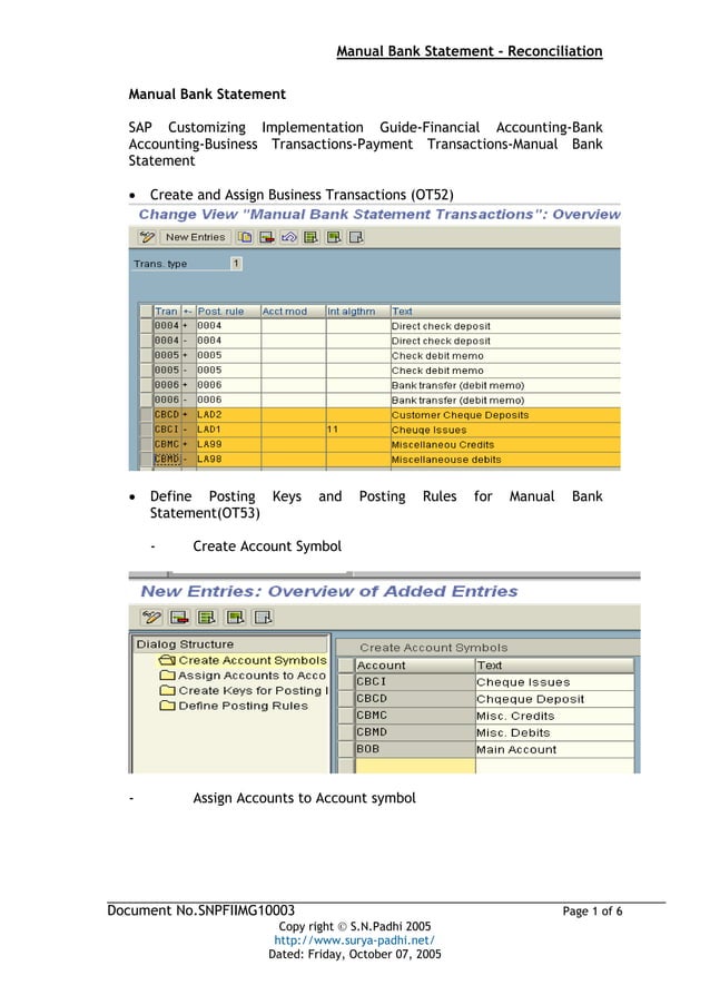 SAP Bank reco | PDF | Business | Business and Finance