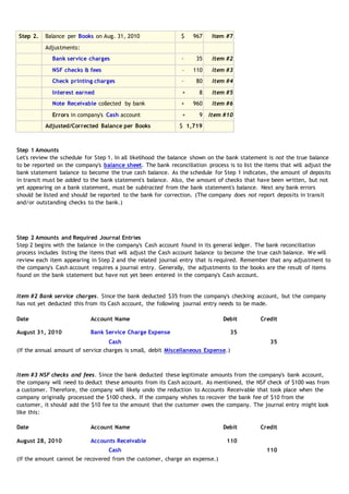 Bank Reconciliation | DOCX