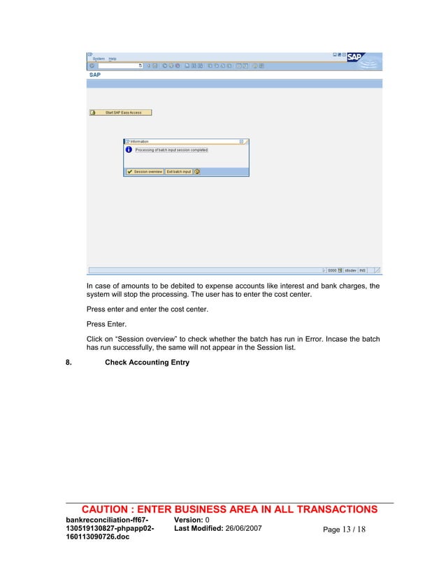 Bankreconciliation ff67-130519130827-phpapp02 | PDF