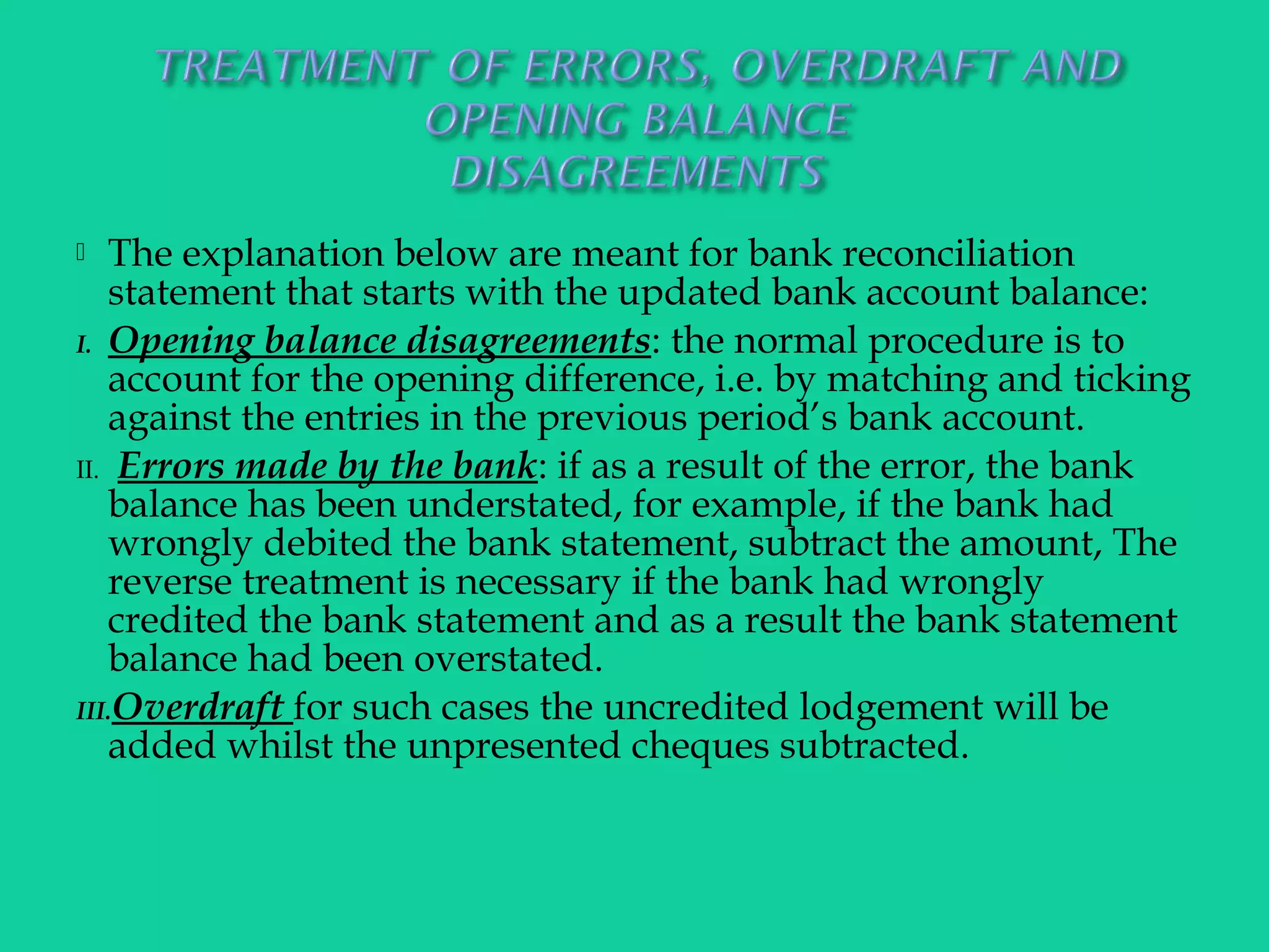 Bank Reconciliation Statement | PPT