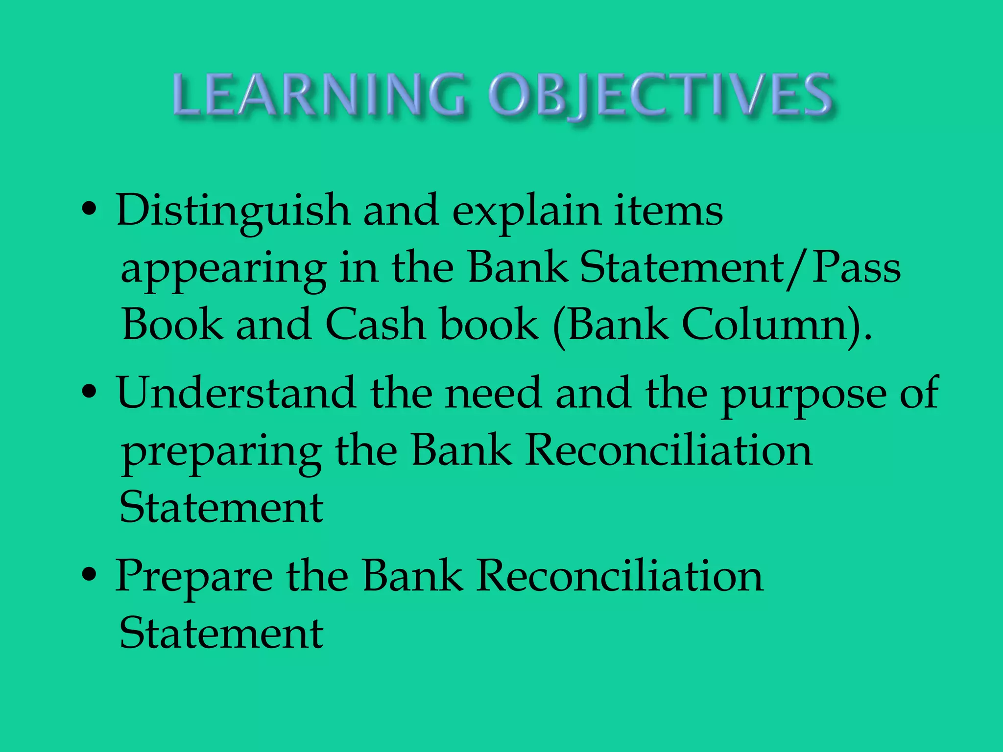 Bank Reconciliation Statement | PPT