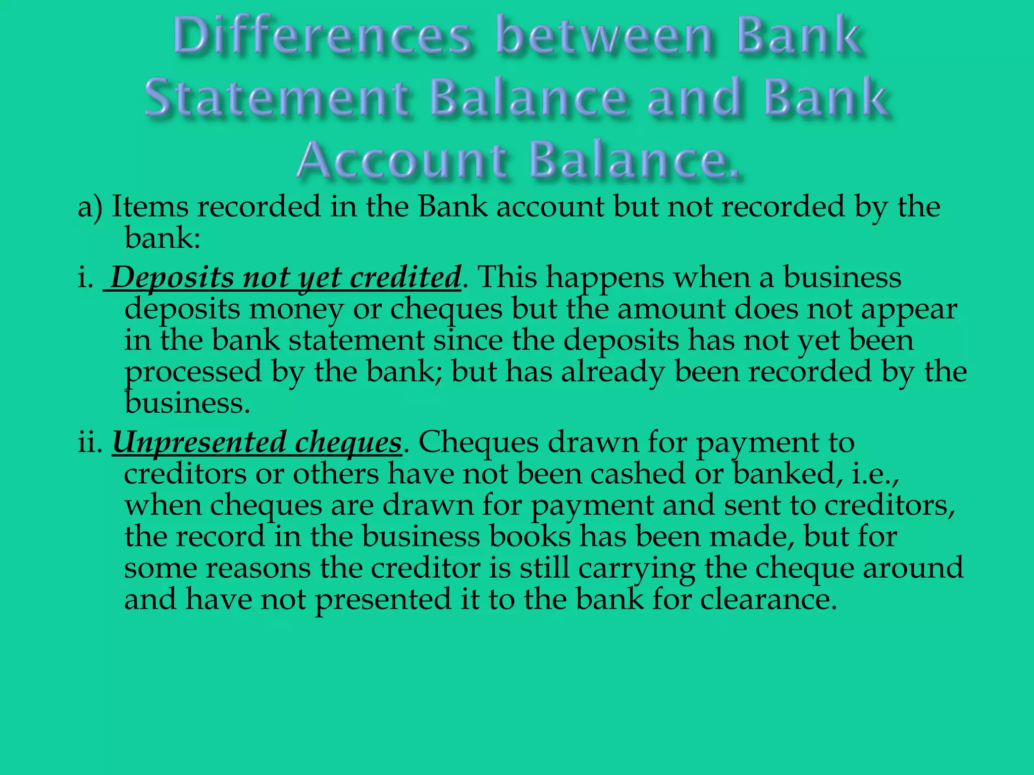 Bank Reconciliation Statement | PPT