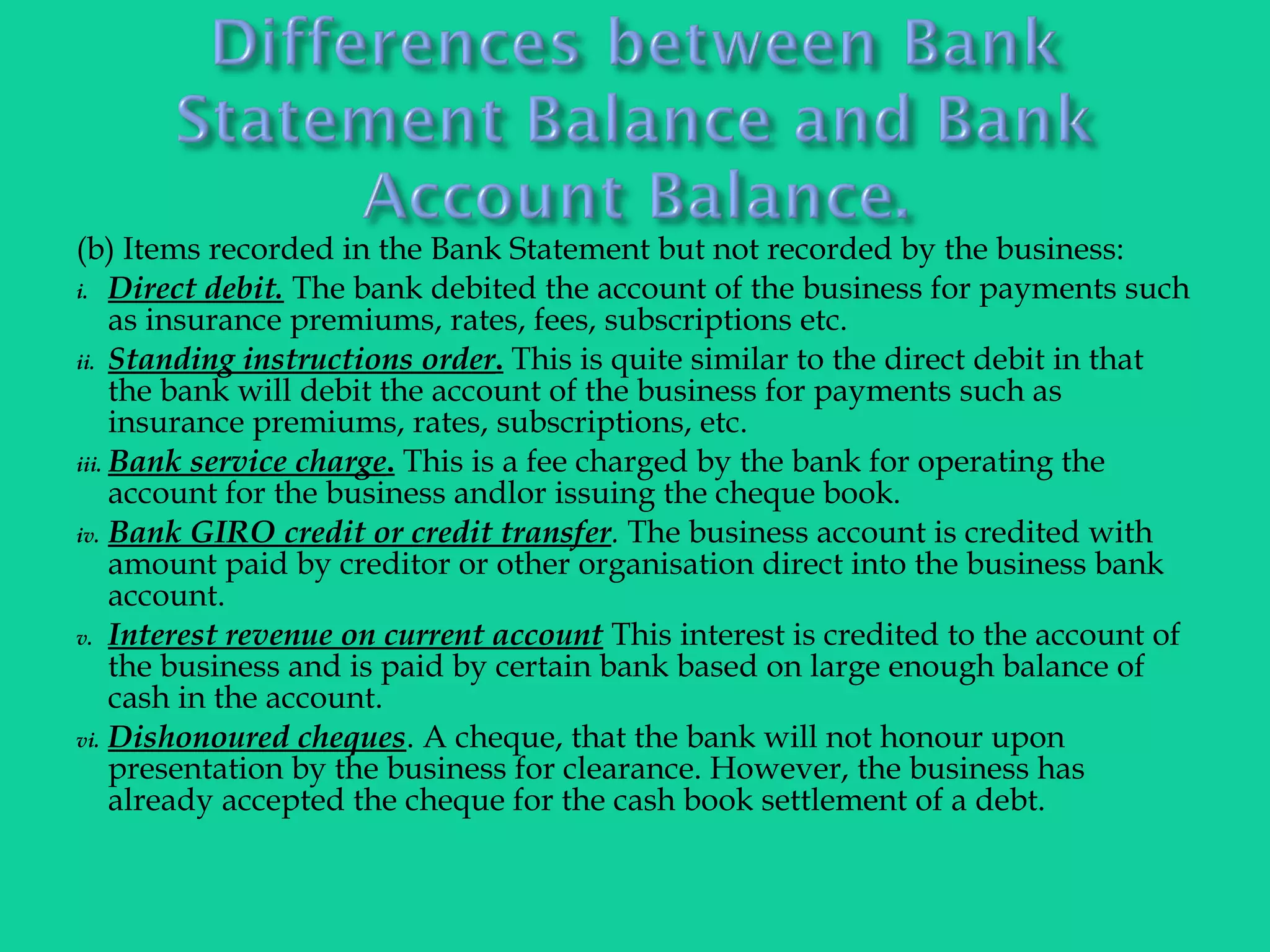 Bank Reconciliation Statement | PPT