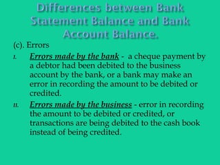 Bank Reconciliation Statement | PPT
