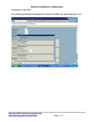 Bank reconciliation configuration sap Anilkumar chowdary | PDF
