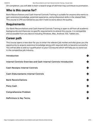 Bank Reconciliations and Cash Internal Controls Training - Course Gate ...
