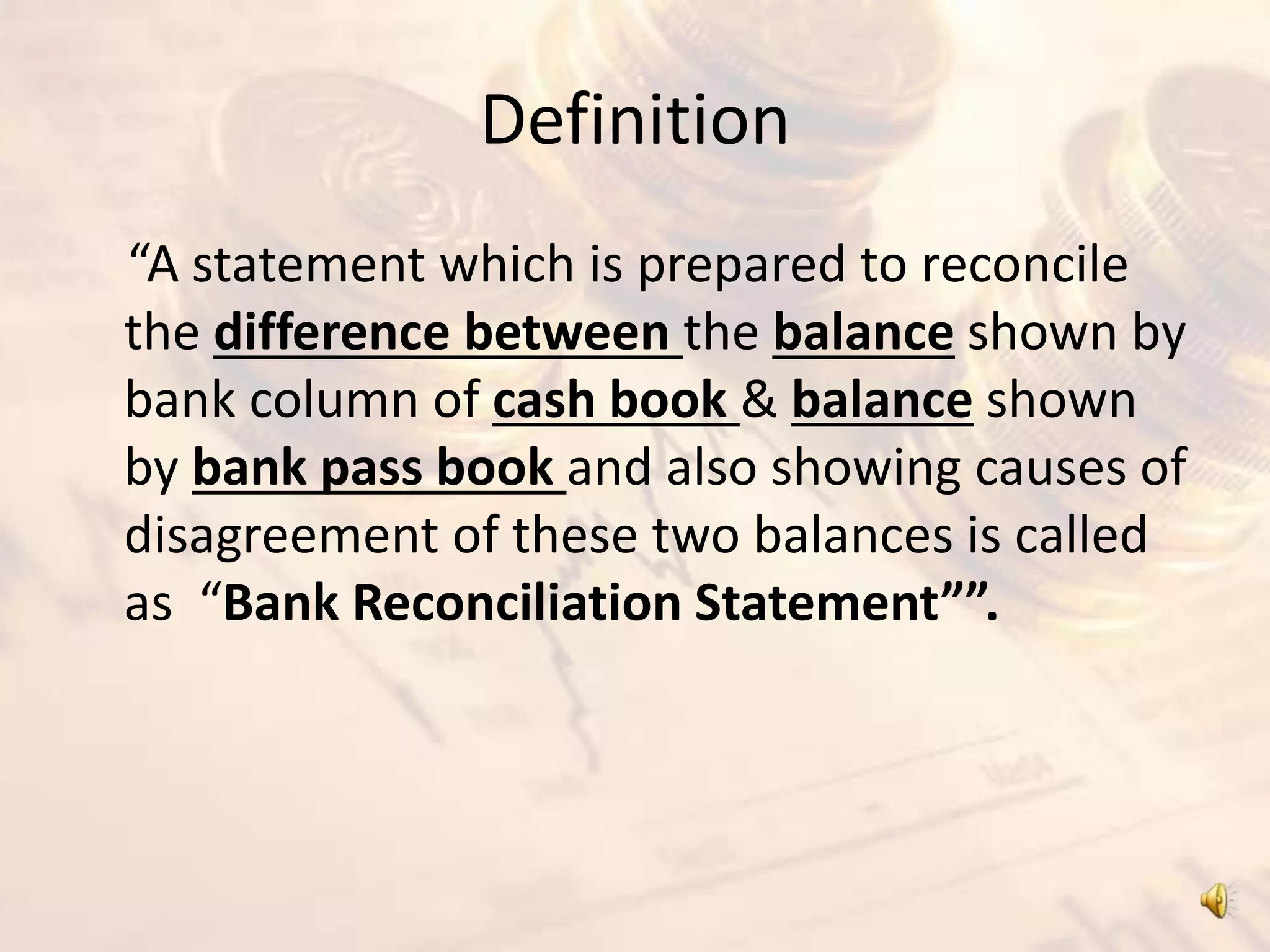 Bank reconciliation statement | PPTX