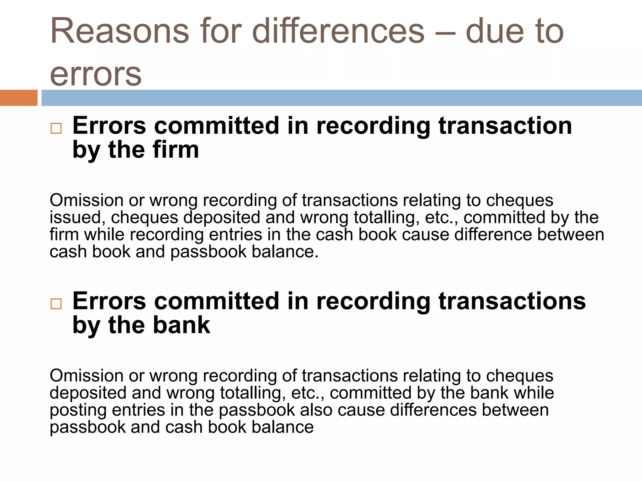 Bank reconciliation statement | PPTX
