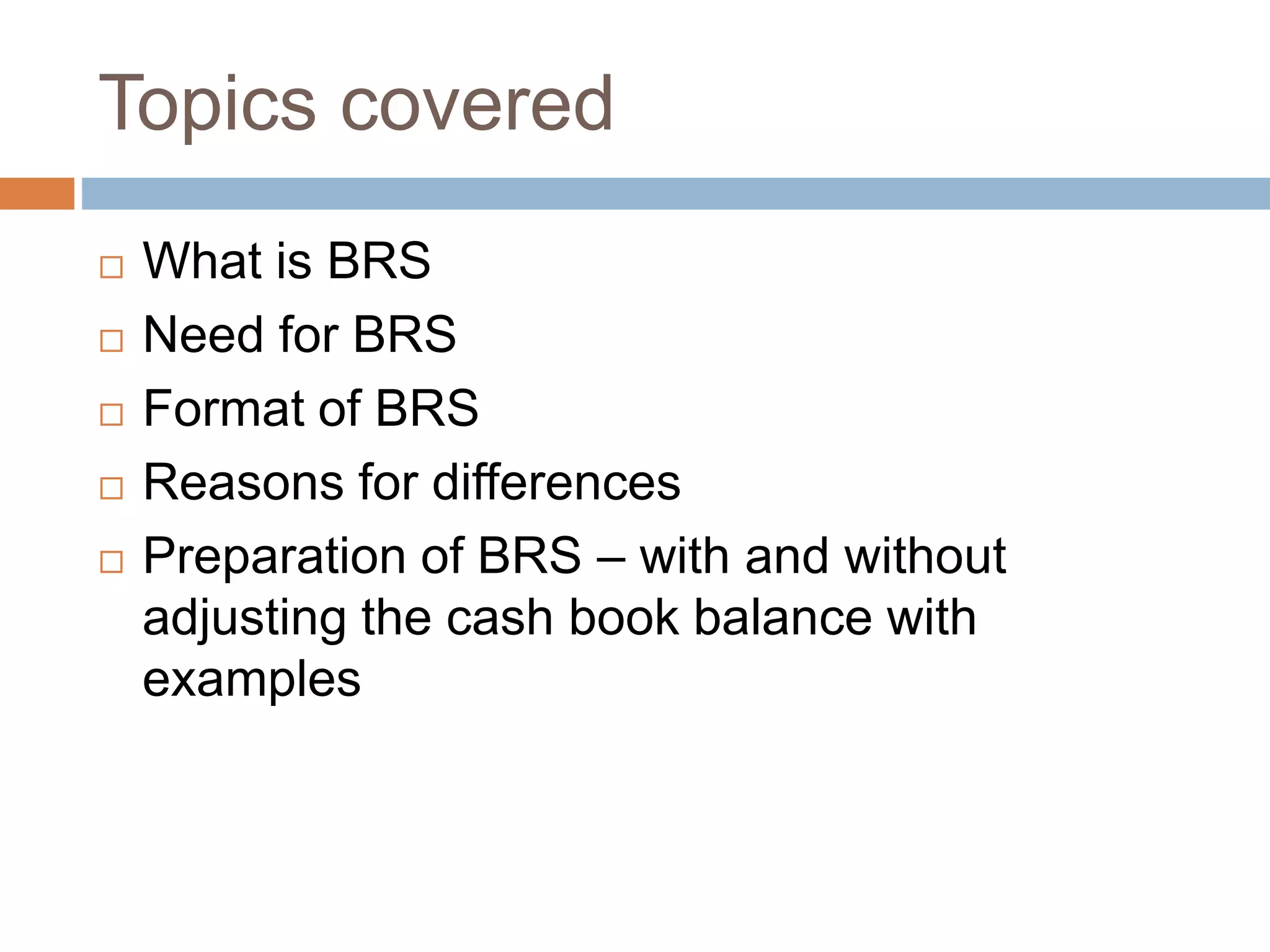 Bank reconciliation statement | PPTX