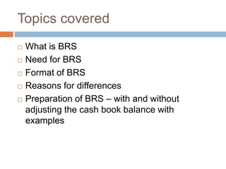 Bank reconciliation statement | PPTX