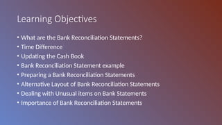 Bank Reconciliation Statements PPT and Exercise | PPTX