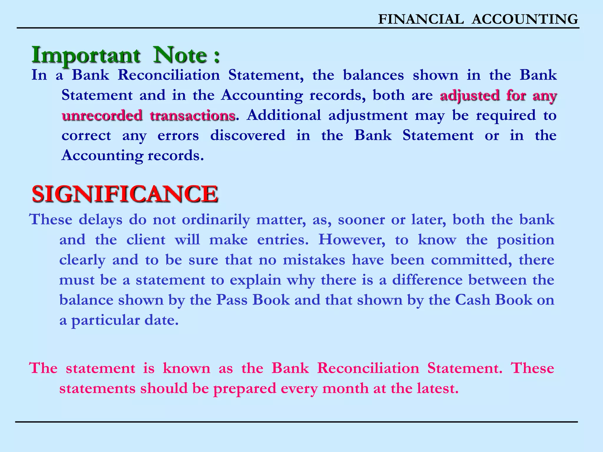 Bank Reconciliation Statements | PPT