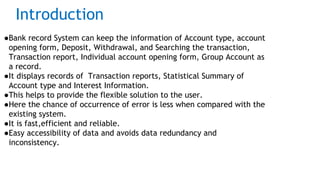 Bank record system | PDF