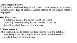 Bank record system | PDF