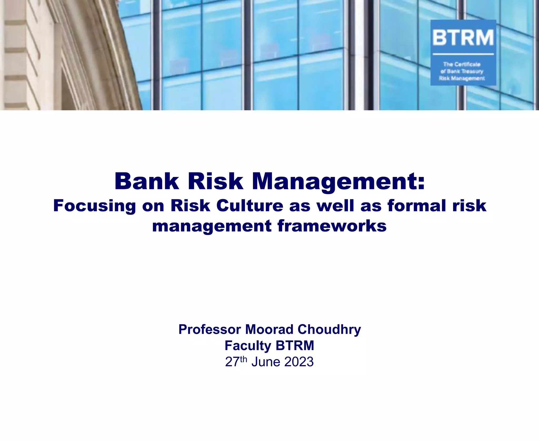 Bank Risk Management and Risk Culture | PDF