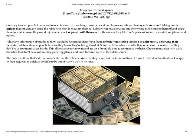 BANK ROBBERY TRAINING: HOW TO STAY SAFE IN A VIOLENT HEIST | PDF