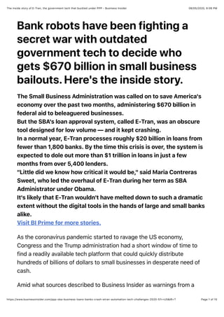 Banks using advanced robotic automation technology able to flood the system | PDF