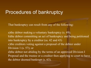 Bankruptcy Act 1997 (By BU AIS 2nd Batch) | PPT