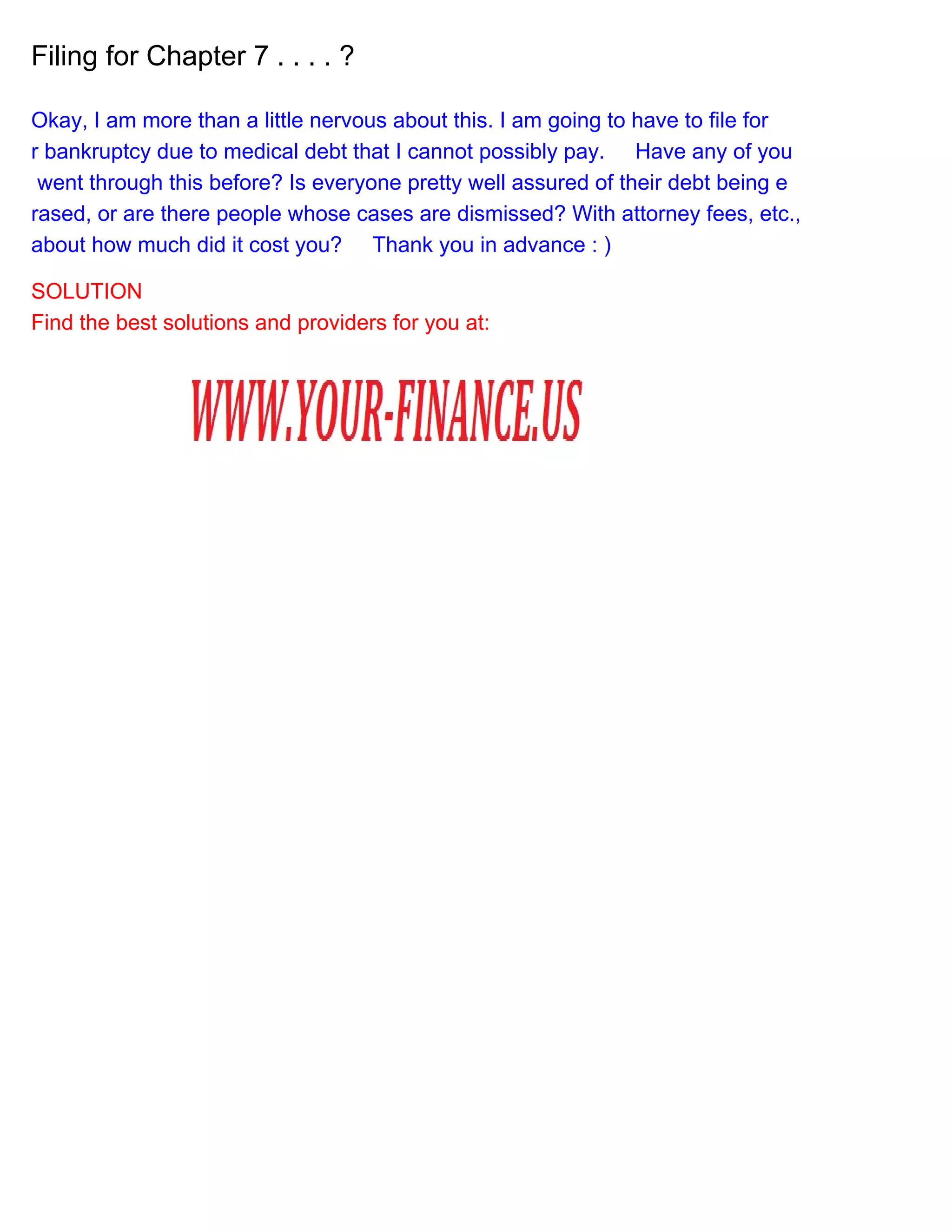 Filing for Chapter 7 . . . . ? | PDF