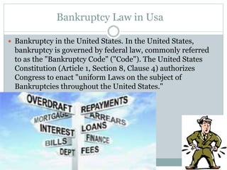 Bankruptcy Law in Usa | David Ford Avon Ct | PPTX