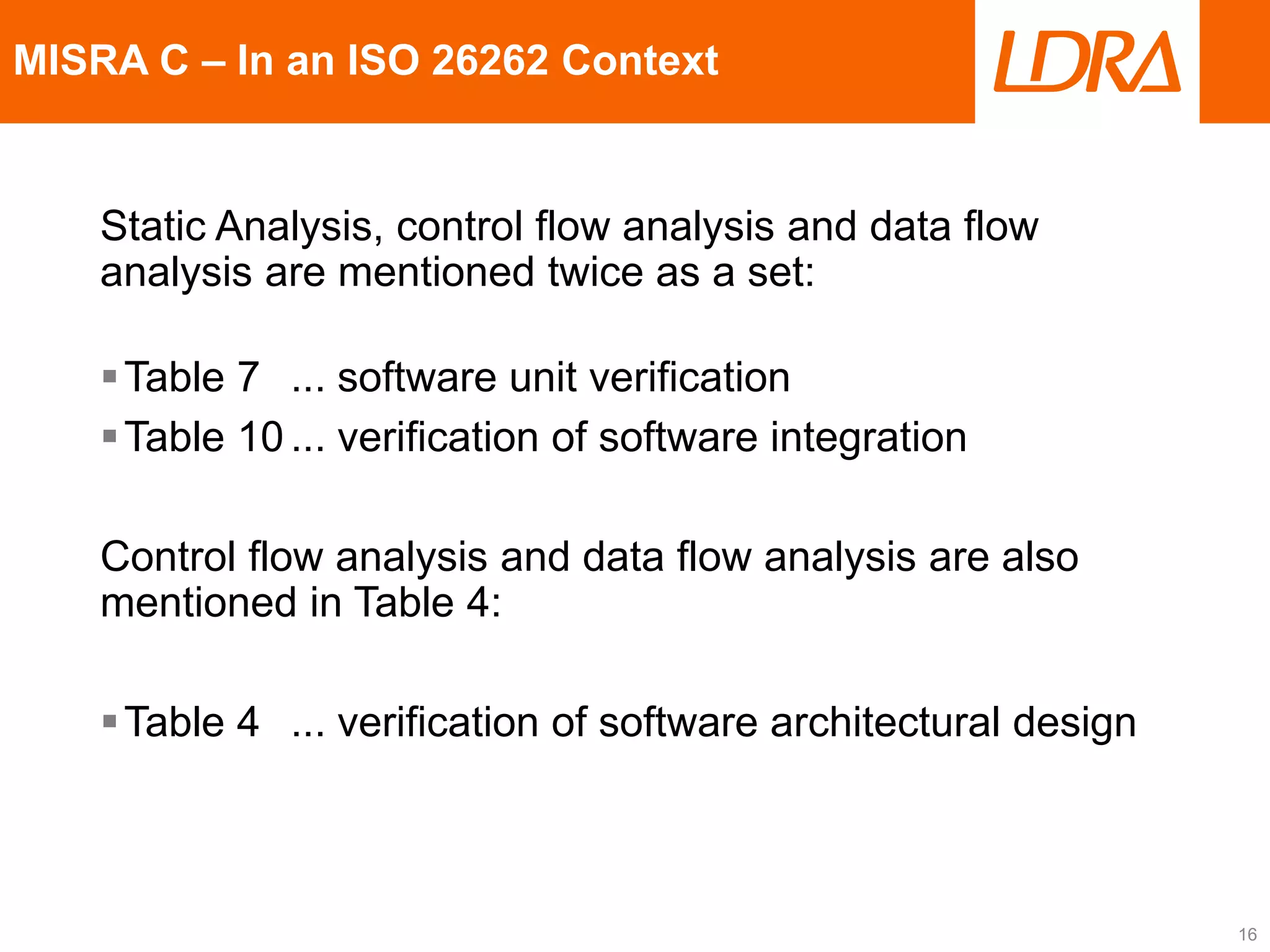 MISRA C in an ISO 26262 context | PDF
