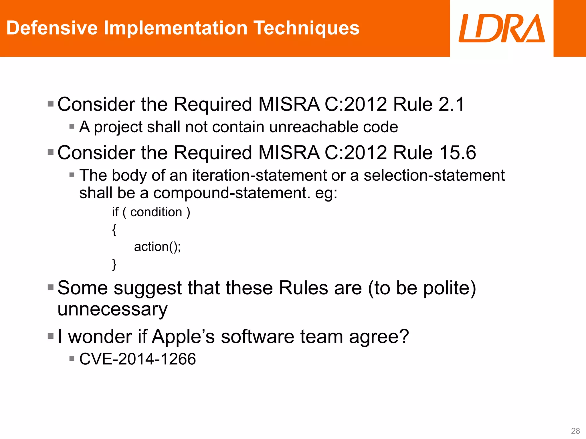 MISRA C in an ISO 26262 context | PDF
