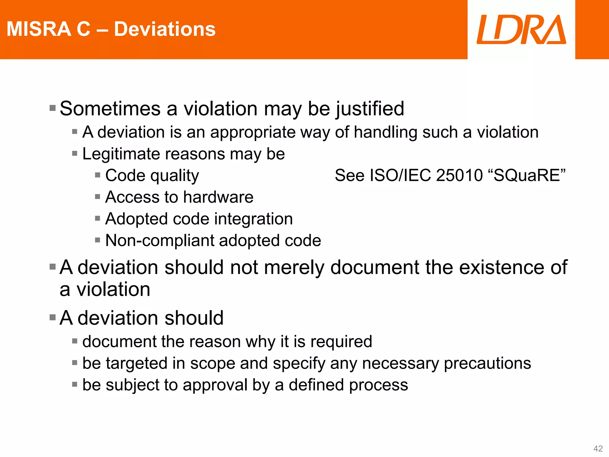 MISRA C in an ISO 26262 context | PDF