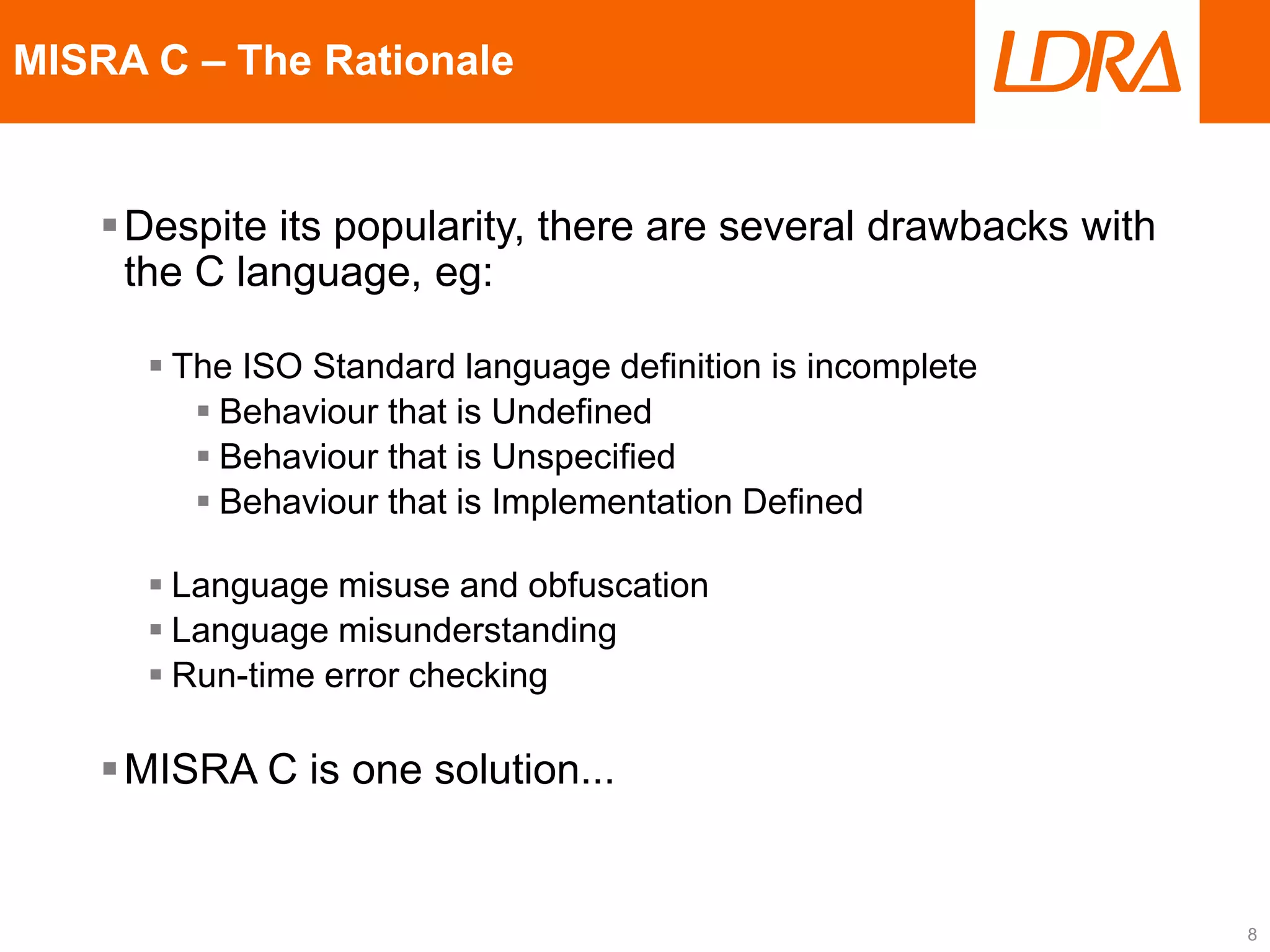 MISRA C in an ISO 26262 context | PDF