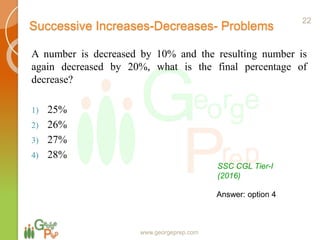 Banks and SSC - Percentages | PPTX