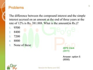 Banks and SSC Simple and Compound Interest | PPTX