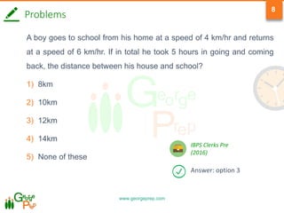 Banks and SSC - Time and Distance Concept Class | PPTX | Physics | Science