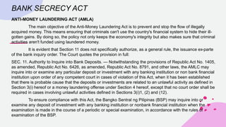 Bank Secrecy Act of the Philippines.pptx | Financial Regulation | Economy
