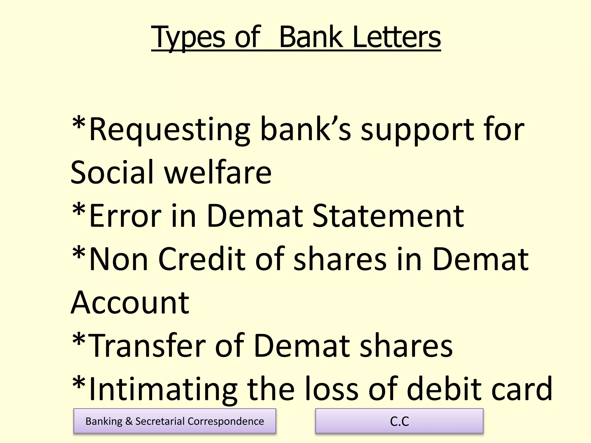 Bank&secretarial Correspondence.ppt