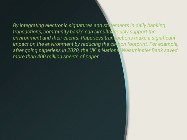 Banks Go Green by Adopting Paperless Operations | PPTX