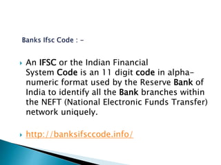Banks ifsc code | PPT | Free Download